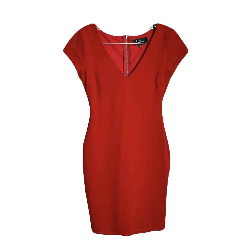 Lulus Full Zip Bodycon Dress In Red - Gem